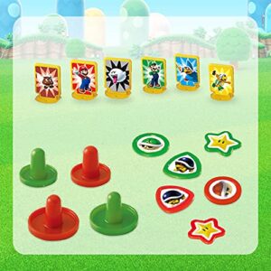 Epoch Games Super Mario Air Hockey, Tabletop Skill and Action Game with Collectible Super Mario Action Figures