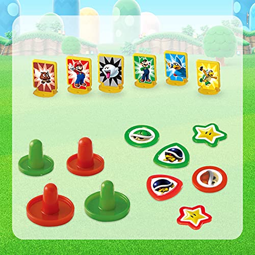 Epoch Games Super Mario Air Hockey, Tabletop Skill and Action Game with Collectible Super Mario Action Figures