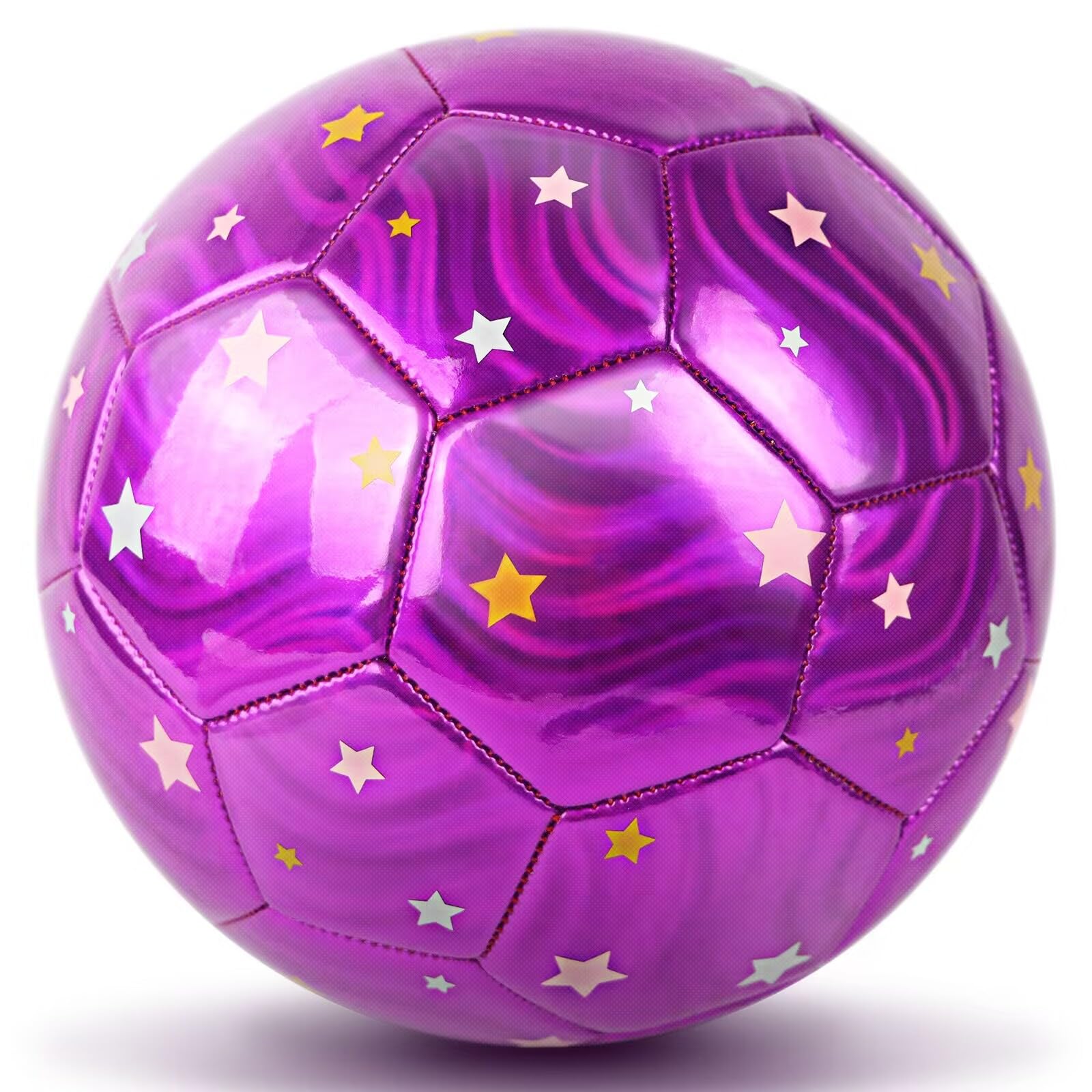 Champhox Size 3 Soccer Ball for Girls Glitter Pink Kid Ages 3 4-6 6-8 Outdoors Indoor Sports Soccer Ball Recreation Soccer Ball for Girls Toddlers Children Christmas Birthday Gifts