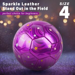 Champhox Size 3 Soccer Ball for Girls Glitter Pink Kid Ages 3 4-6 6-8 Outdoors Indoor Sports Soccer Ball Recreation Soccer Ball for Girls Toddlers Children Christmas Birthday Gifts