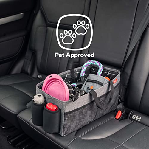 Diono Travel Pal XL Back Seat Car Organizer, 12 Compartments for Kids and Pet Toys, Insulated Drink Holder, Dividable Storage, Reinforced Carry Handles, Collapsible Car Organizer, Folds Flat, Grey