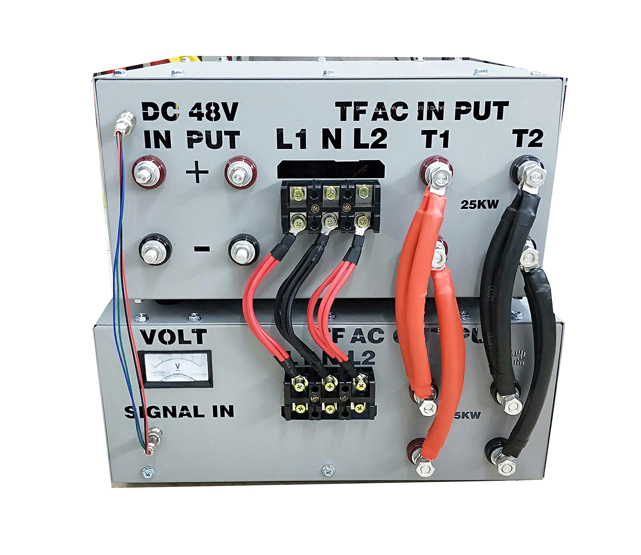 RuiCheng 100000 Watt Peak 25000 Watt Low Frequency Split Phase Pure Sine Wave Power Inverter 48 V Dc Input / 110 V,220 V Ac Output 60 Hz Frequency with 110V Charger & 3.5" LCD Display Box