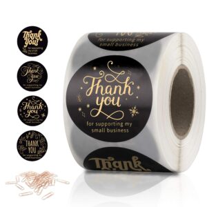 500pcs thank you for supporting my small business stickers, 4 designs,thank you stickers roll for jewelry packaging,business boutiques shop wrapping supplies 2''