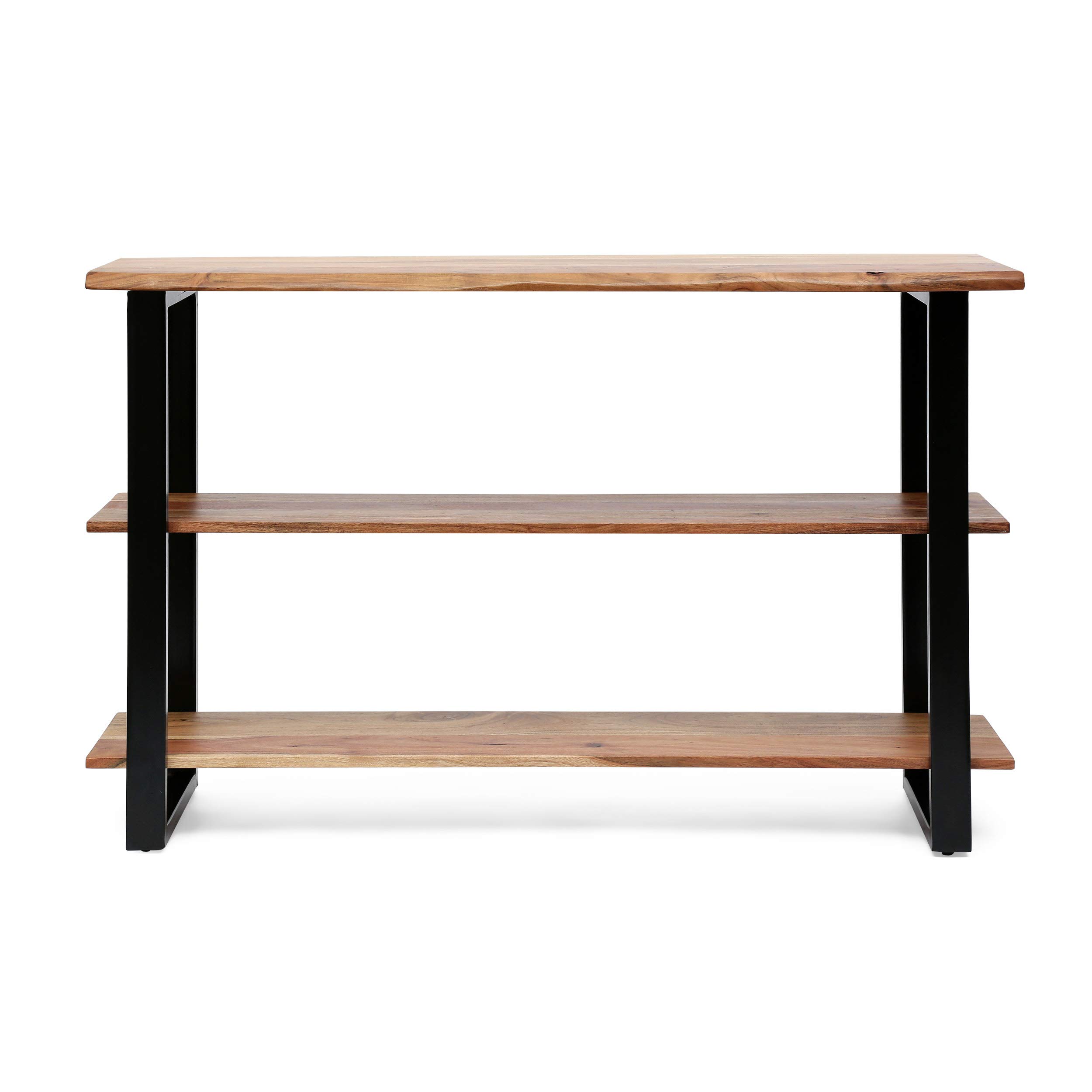 Christopher Knight Home 313611 Console Table, Black + Natural 16 in x 48 in x 30 in