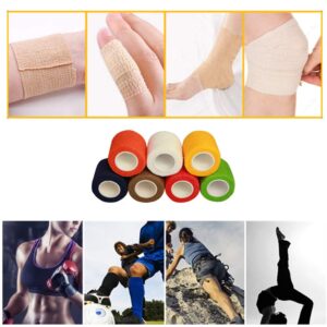 12 Pack Self Adhesive Wrap Bandage - Vet Wrap for Pets, Stretch Self-Adherent Cohesive Tape Breathable Athletic Tape Rolls (2 Inches x 5 Yards Each, 12 Colors)