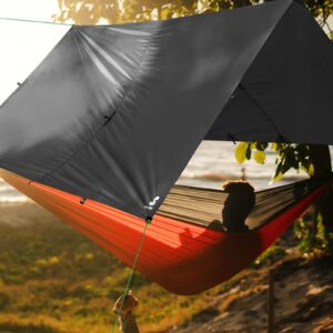 Waterproof Camping Tarp Outdoor Tent Accessories Survival Gear Perfect Hammock Shelter for Hiking Camping 10x12 ft Gray