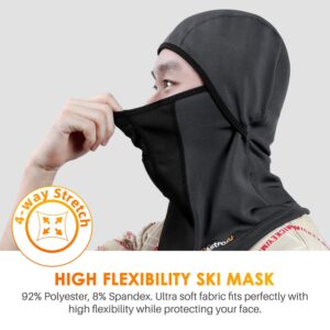 AstroAI Ski Mask Windproof Balaclava for Cold Weather, Winter Face Mask Breathable Stretchable for Skiing, Snowboarding, Gray