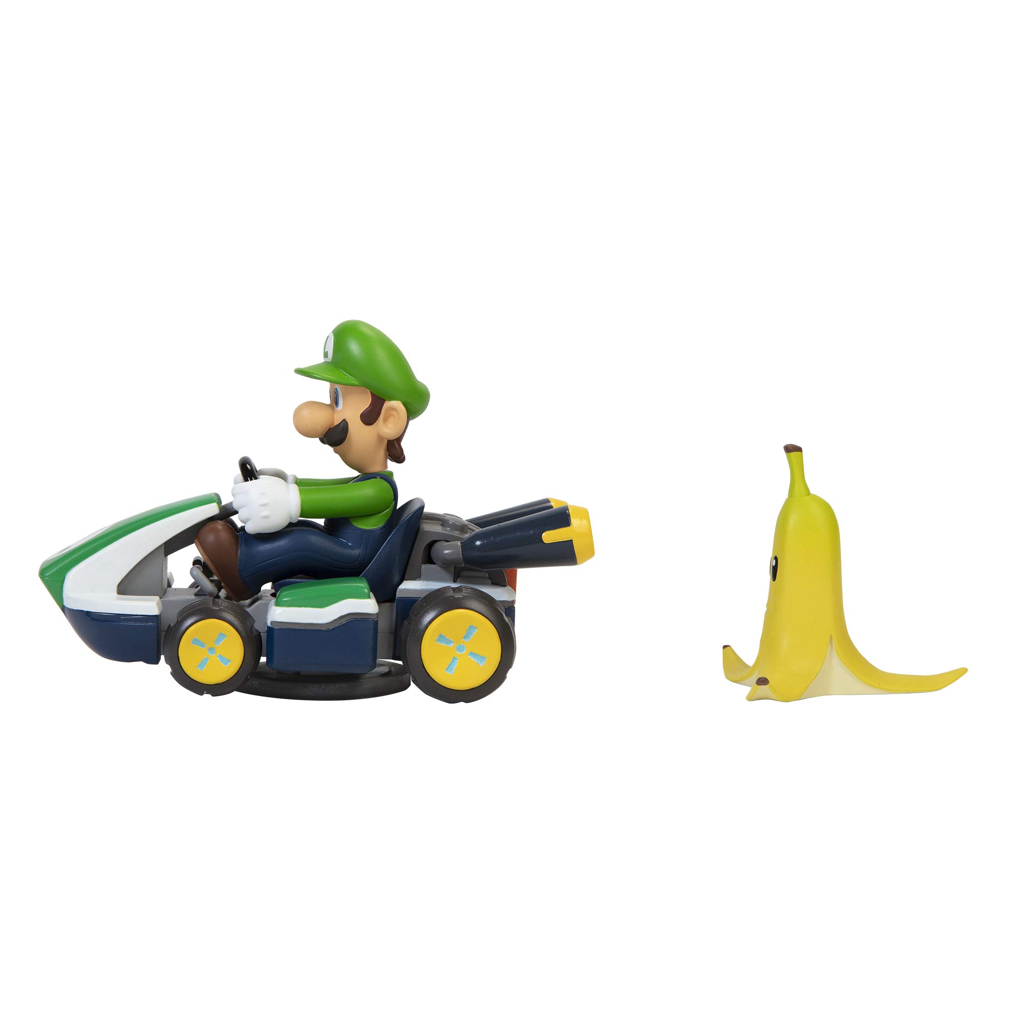 Super Mario Spin Out 2.5" Mariokart - Luigi Racer Vehicle