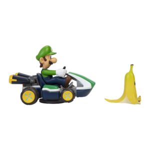 Super Mario Spin Out 2.5" Mariokart - Luigi Racer Vehicle