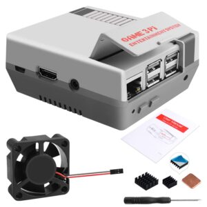 geeekpi case for raspberry pi 3b+, pi case with fan, retro gaming nes3pi case with cooling fan, pi heatsinks for raspberry pi 2b/3b/3b+