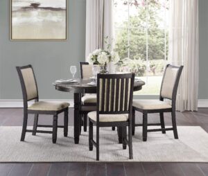 lexicon braun 5-piece dining set, black