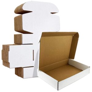 horlimer 12x9x3 inches shipping boxes set of 20, white corrugated cardboard box literature mailer