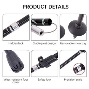 Kelendle Collapsible Trekking Pole Aluminum Ultralight Travel Trekking Hiking Pole for Men and Women Purple