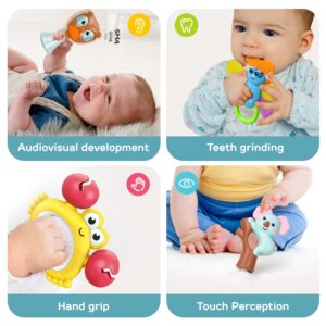 TOY Life 10PCS Baby Rattles Teether Rattles Toys - Rattle Teething Toys for Babies- Grab Shaker and Spin Rattle - Baby Chew Toys for 0 3 6 9 12 Month Newborn Infant Baby…