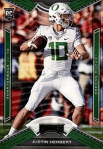 2020 panini chronicles draft picks playoff draft picks #4 justin herbert rc rookie oregon ducks football trading card