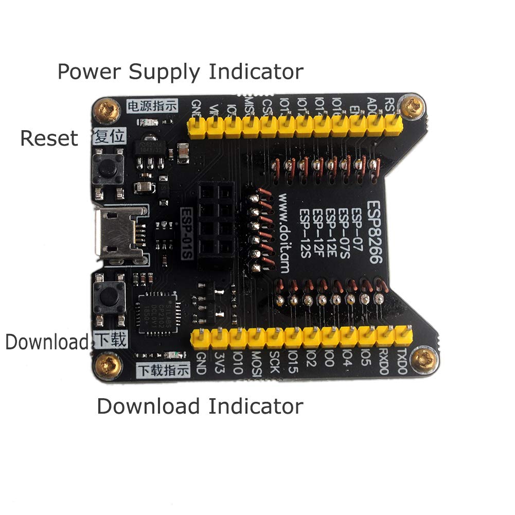 ESP8266 Firmware Burner,Flash Code Downloader Tools,Code Download Programming Test Board,ESP8266 Development Board,Compatible with ESP-01S ESP-07 ESP-07S ESP-12E ESP-12F,for Wireless WiFi Module