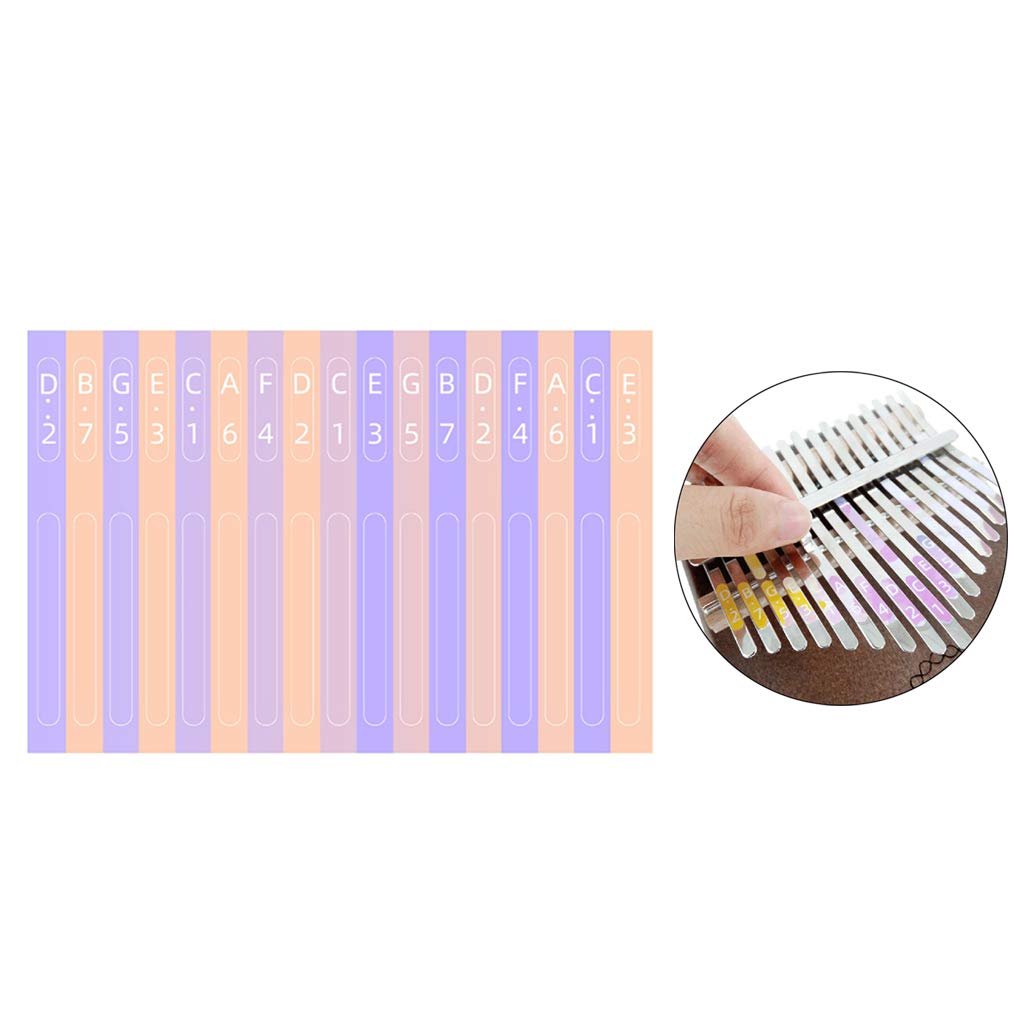 F Fityle Kalimba 17 Key Note Sticker Kalimba thumb piano note sticker for beginner learner musical gift. - Stripe