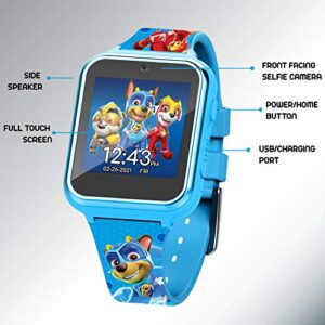 Accutime Kids Nickelodeon Paw Patrol Blue Educational Learning Touchscreen Smart Watch Toy for Toddlers, Boys, Girls - Selfie Cam, Games, Alarm, Calculator, Pedometer (Model: PAW4316AZ)