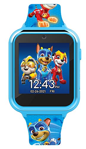 Accutime Kids Nickelodeon Paw Patrol Blue Educational Learning Touchscreen Smart Watch Toy for Toddlers, Boys, Girls - Selfie Cam, Games, Alarm, Calculator, Pedometer (Model: PAW4316AZ)