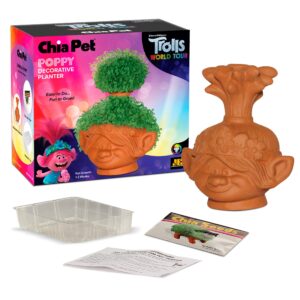 Chia Pet Trolls, Poppy World Tour with Seed Pack, Decorative Pottery Planter, Easy to Do and Fun to Grow, Novelty Gift, Perfect for Any Occasion, Terra Cotta