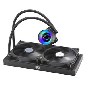 Cooler Master MasterLiquid ML280 Mirror ARGB CPU Liquid Cooler - 3rd Gen. Pump AIO Water Cooling System, 2 x 140mm SickleFlow V2 Fans, Enhanced 280mm Radiator - AMD & Intel Socket Compatible