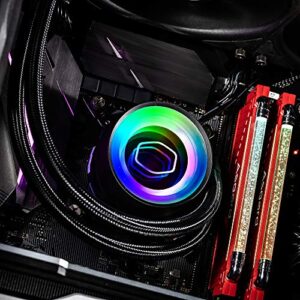 Cooler Master MasterLiquid ML280 Mirror ARGB CPU Liquid Cooler - 3rd Gen. Pump AIO Water Cooling System, 2 x 140mm SickleFlow V2 Fans, Enhanced 280mm Radiator - AMD & Intel Socket Compatible