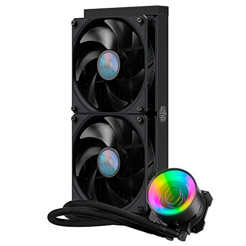 Cooler Master MasterLiquid ML280 Mirror ARGB CPU Liquid Cooler - 3rd Gen. Pump AIO Water Cooling System, 2 x 140mm SickleFlow V2 Fans, Enhanced 280mm Radiator - AMD & Intel Socket Compatible