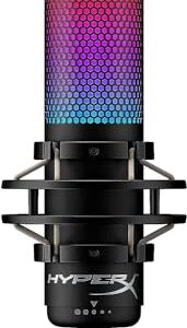 HyperX QuadCast S RGB USB Condenser Microphone with Shock Mount for Gaming, Streaming, Podcasts