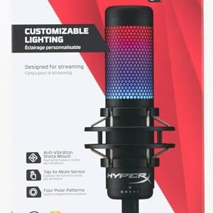 HyperX QuadCast S RGB USB Condenser Microphone with Shock Mount for Gaming, Streaming, Podcasts