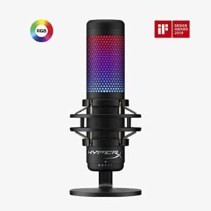 HyperX QuadCast S RGB USB Condenser Microphone with Shock Mount for Gaming, Streaming, Podcasts