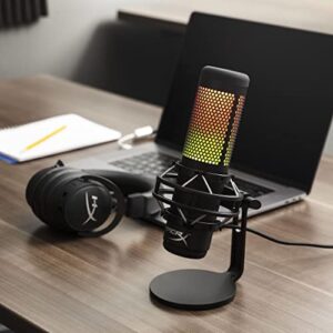 HyperX QuadCast S RGB USB Condenser Microphone with Shock Mount for Gaming, Streaming, Podcasts