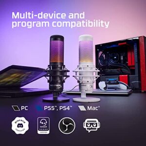 HyperX QuadCast S RGB USB Condenser Microphone with Shock Mount for Gaming, Streaming, Podcasts