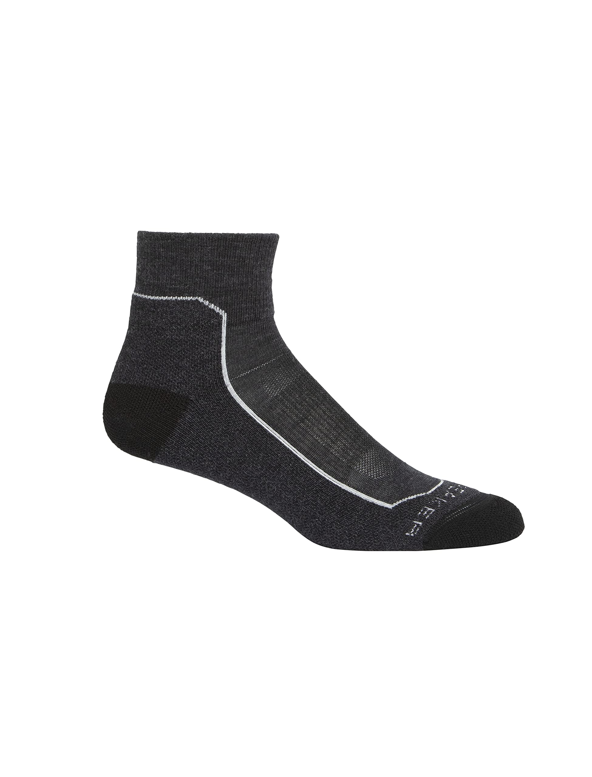 Icebreaker Merino Men's Hike+ Light Mini Sock, Jet Heather, Large