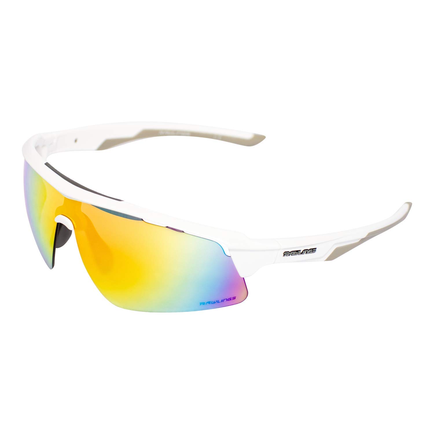 Rawlings Baseball Sunglasses or Softball Sunglasses - Ages 10 to Adult - Unisex Fit - Cycling Sunglasses - White/Orange/Multi