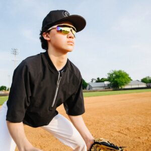 Rawlings Baseball Sunglasses or Softball Sunglasses - Ages 10 to Adult - Unisex Fit - Cycling Sunglasses - White/Orange/Multi