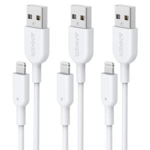 Anker Lightning Cable(3-Pack), Powerline II [3ft MFi Certified] Charger Cable/Sync Lightning Cord Compatible with iPhone SE 11 11 Pro 11 Pro Max Xs MAX XR X 8 7 6S 6 5, iPad and More