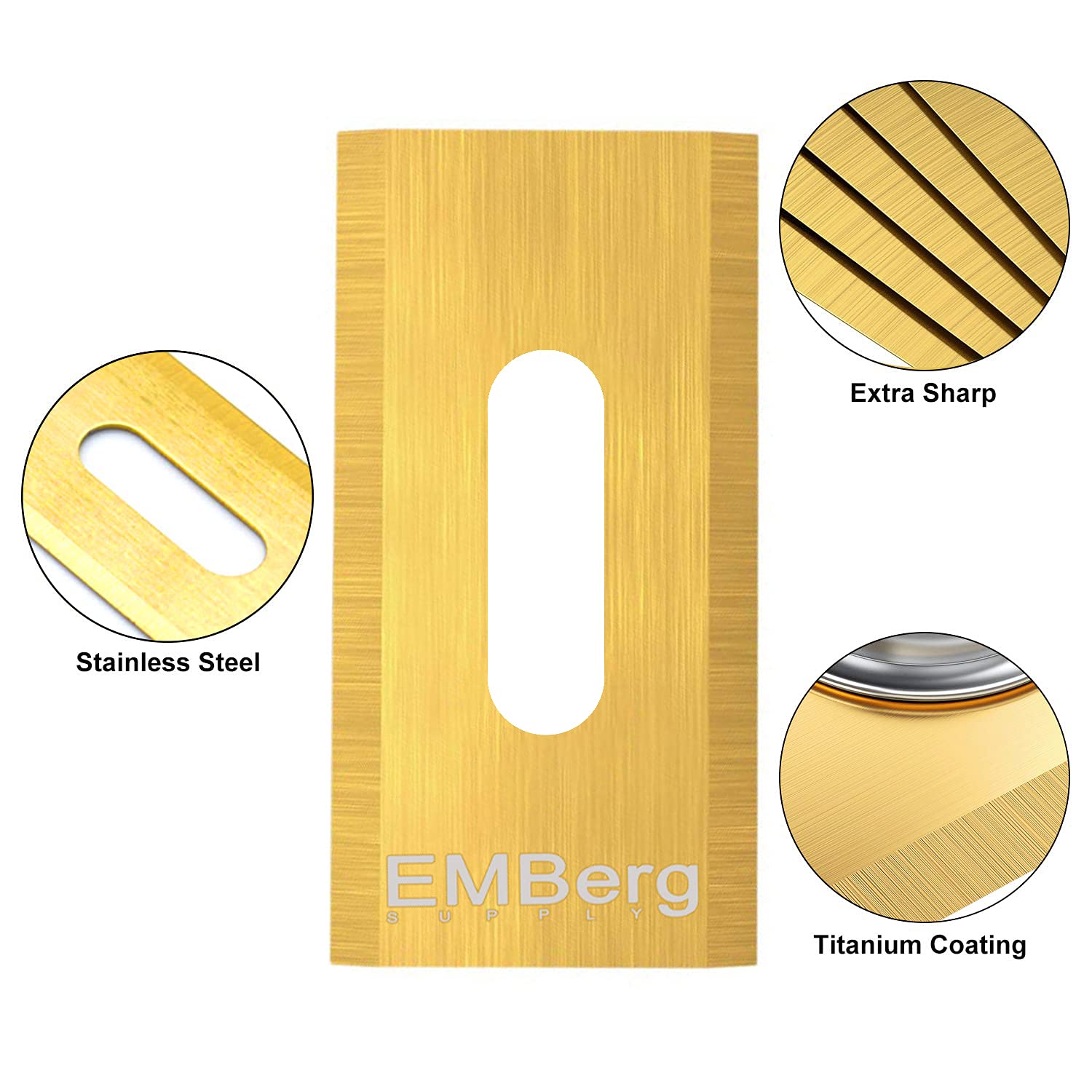 EMBerg Endurance Blades (18 Pack) for Husqvarna Automower Gardena McCulloch Robotic Lawnmower Mowing Lawn Mower Robo Robot Accessories Replacement Blade for 315 430 435 450 Others. (Titanium Coated)