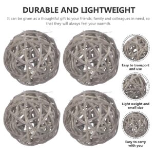 ARTIBETTER 15pcs Rattan Ball Wicker Ball Decorative Ball Vase Fillers Sphere Orbs Christmas Tree Ornaments Wedding Centerpieces Home Patio Garden Hanging Decoration Grey 5cm