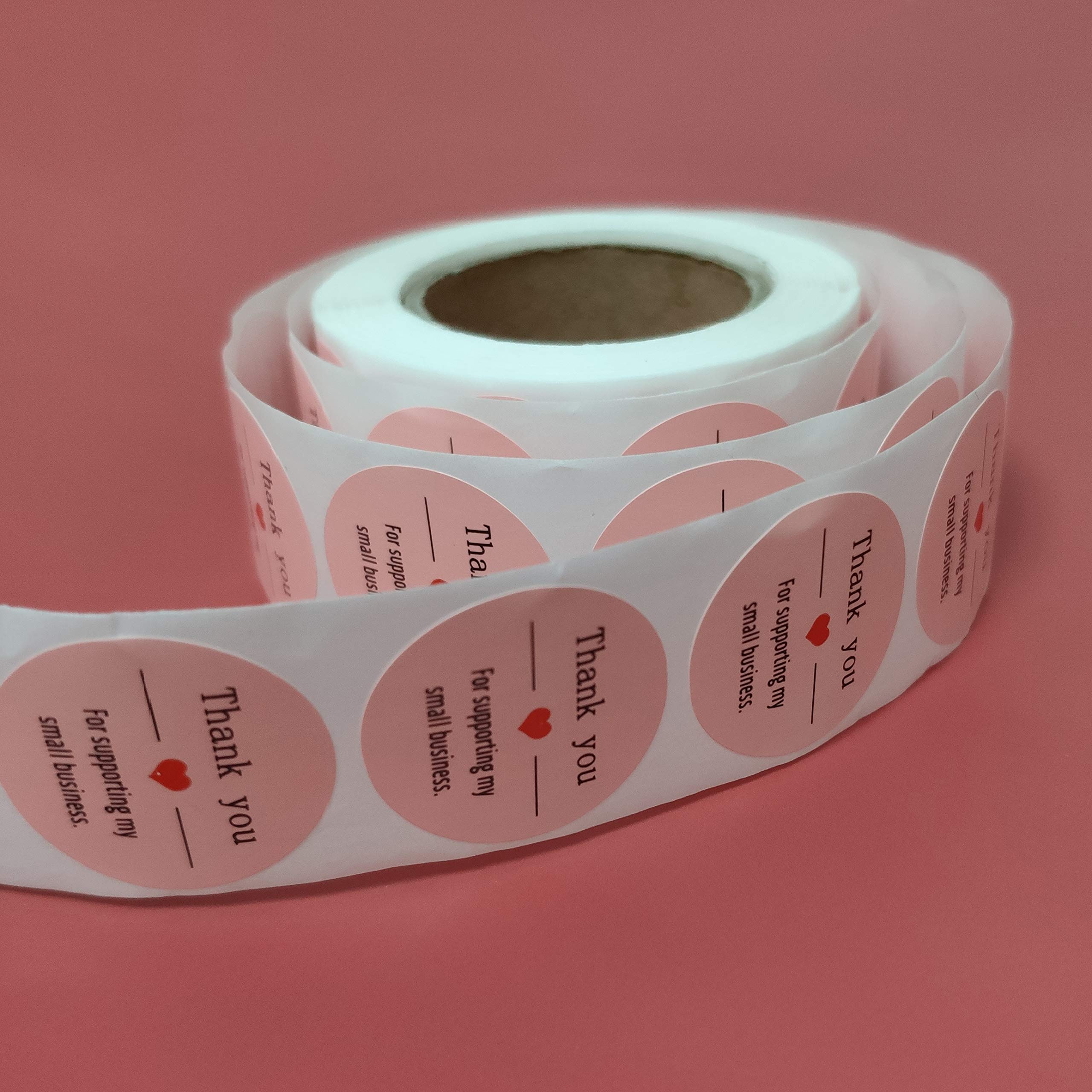 Thank You Stickers, 1 Inch Pink Thank You for Your Order Stickers Lable, 500Pcs Round Thank You Stickers Small Business for Online Retailers, Boutiques, Small Shops, Bags, Tissue, Boxes and More