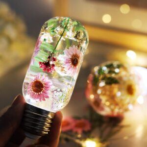 LET'S RESIN Light Bulb Resin Molds, 2PCS LED Bulb Silicone Molds for Resin, Large Resin Silicone Molds with 10PCS Caps, 4PCS LED LED Chip Base, Unique Resin Molds for Home Decor, DIY Gift