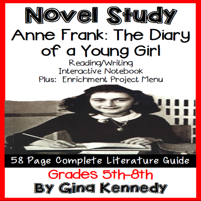 Novel Study- Anne Frank: The Diary of a Young Girl and Project Menu