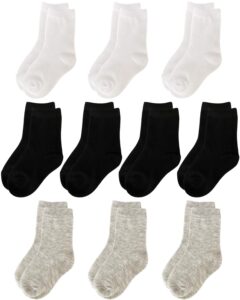 jamegio 10 pairs boys athletic socks toddler boys girls breathable soft cotton socks(2-4t)