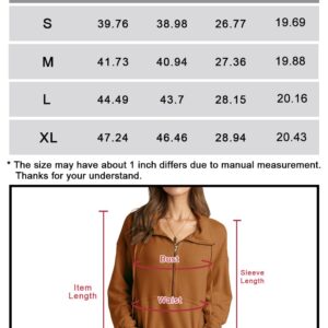 PRETTYGARDEN Women’s Casual Long Sleeve Lapel Zipper Sweatshirt Drawstring Loose Pullover Tops Dark Blue