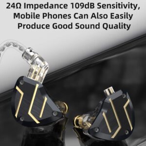 CCA C10 Pro in-Ear Monitor,HiFi 1DD 4BA Hybrid Five Drivers in-Ear Earphone,Aluminum Alloy Shell+Resin Cavity Wired Earbuds with 0.75mm CPin Gold Plated Detachable Cable (No Mic, C10pro Black)