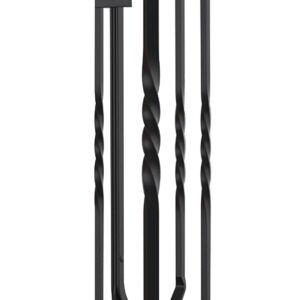 Fire Beauty 5 Pieces Fireplace Tools Sets Fireplace Accessories Tools Holder with Handles Tools for Indoor Fireplace Decor Outdoor Fire Pit Modern Tool(Black)