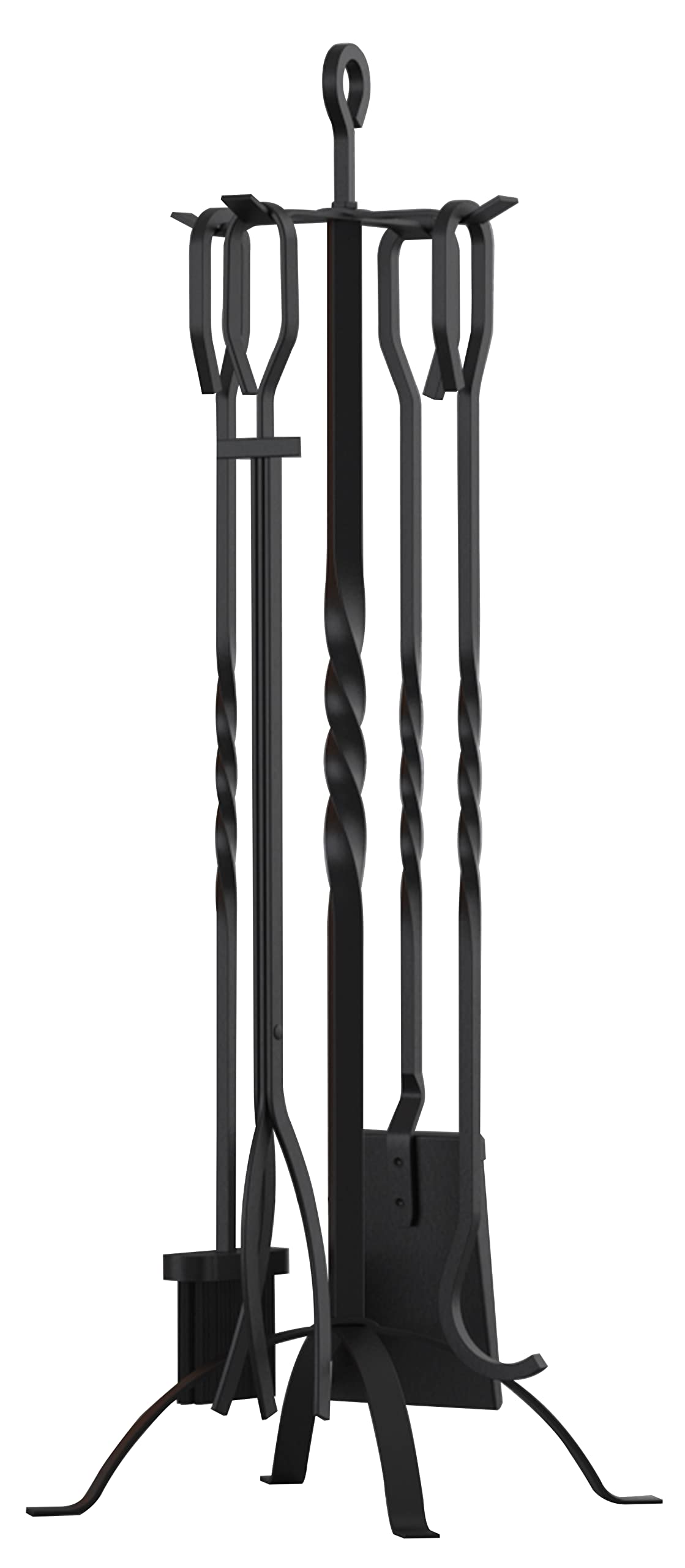 Fire Beauty 5 Pieces Fireplace Tools Sets Fireplace Accessories Tools Holder with Handles Tools for Indoor Fireplace Decor Outdoor Fire Pit Modern Tool(Black)