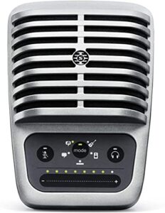 shure mv51 digital large-diaphragm condenser microphone with usb, lightning and usb-c cables - 5 dsp preset modes (speech, singing, flat, acoustic instrument, loud)