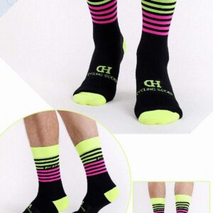 GuaziV Cycling Socks for Men & Women，Colorful Compression Hiking Socks Running Socks for Travelling, Walking, Climbing