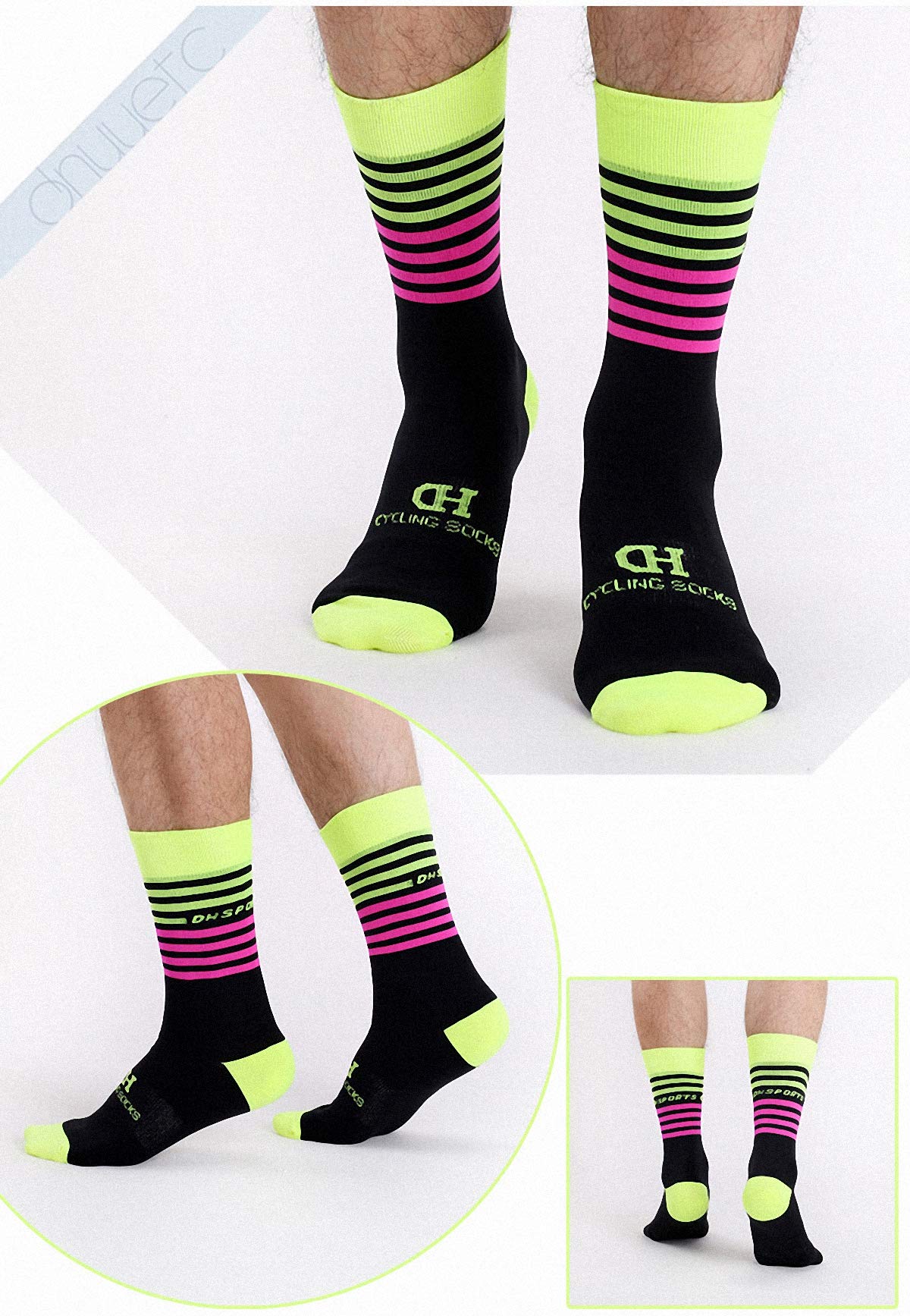 GuaziV Cycling Socks for Men & Women，Colorful Compression Hiking Socks Running Socks for Travelling, Walking, Climbing