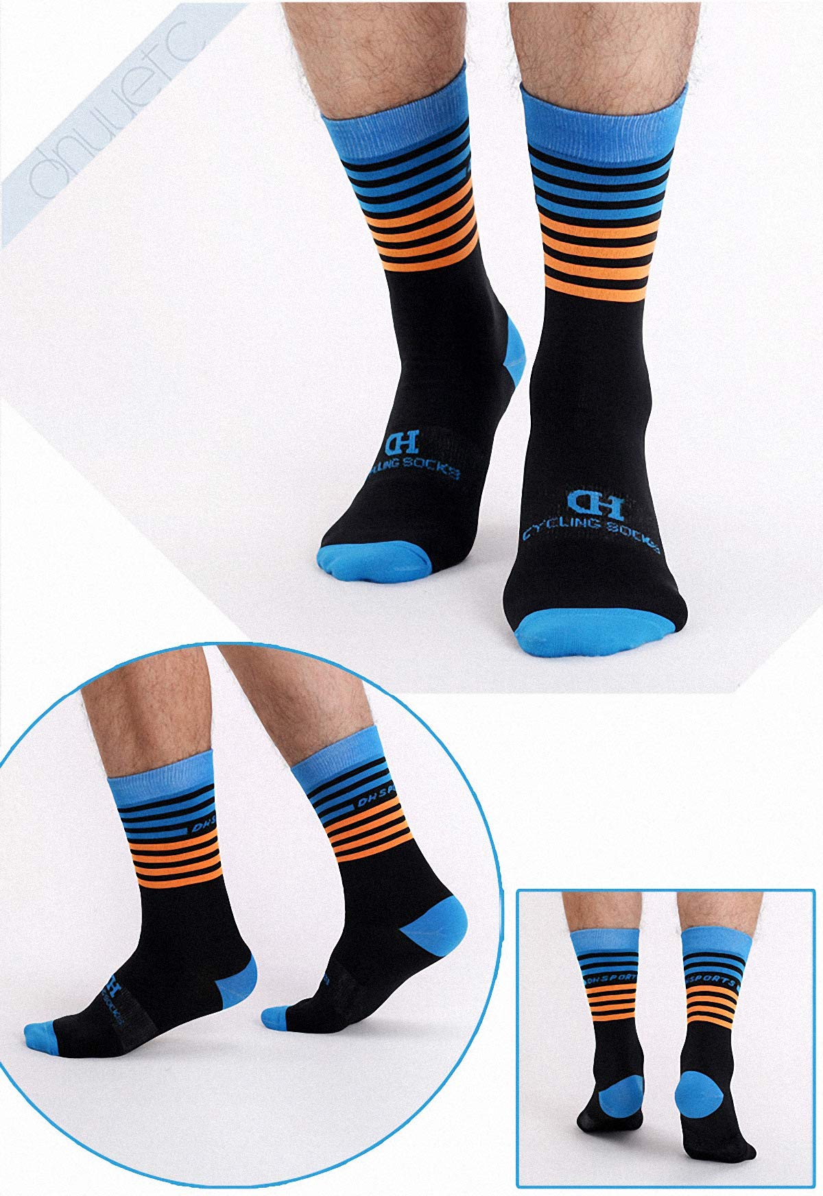 GuaziV Cycling Socks for Men & Women，Colorful Compression Hiking Socks Running Socks for Travelling, Walking, Climbing